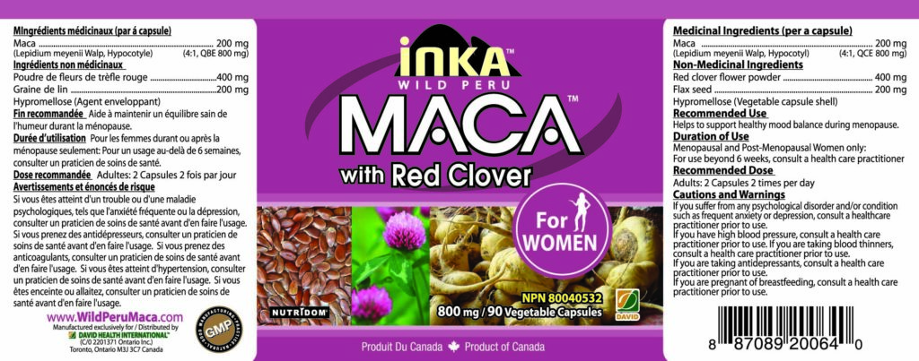 Inka Maca for Women 800 mg (with Red Clover ) 90 Vcaps